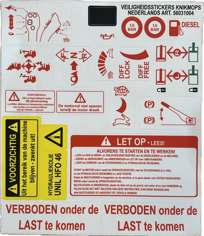 Stickerset KM veiligheidsstickers - H.O. Veluwenkamp BV